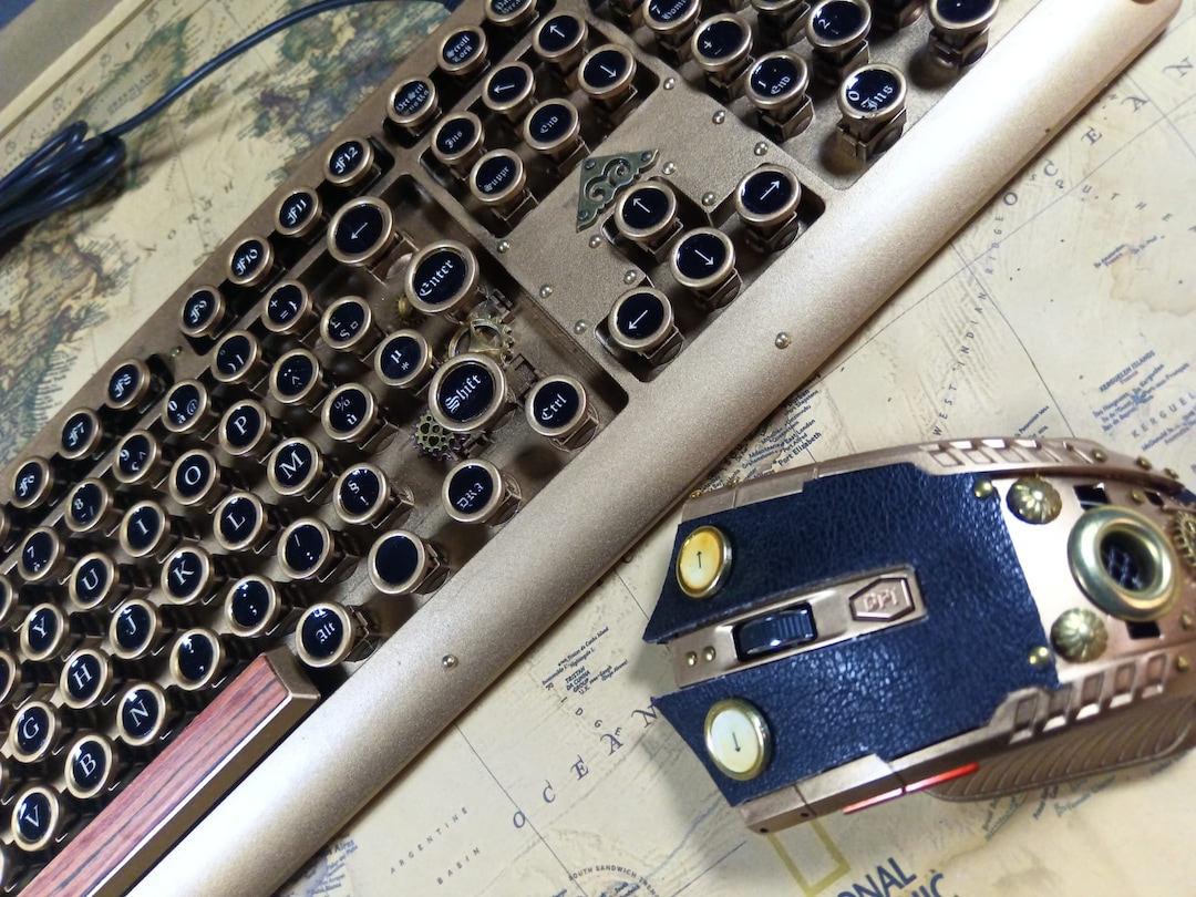 Steampunk Keyboard. the Mech Gold, Ideal for Desktop, Pc, Laptop or Mac ...