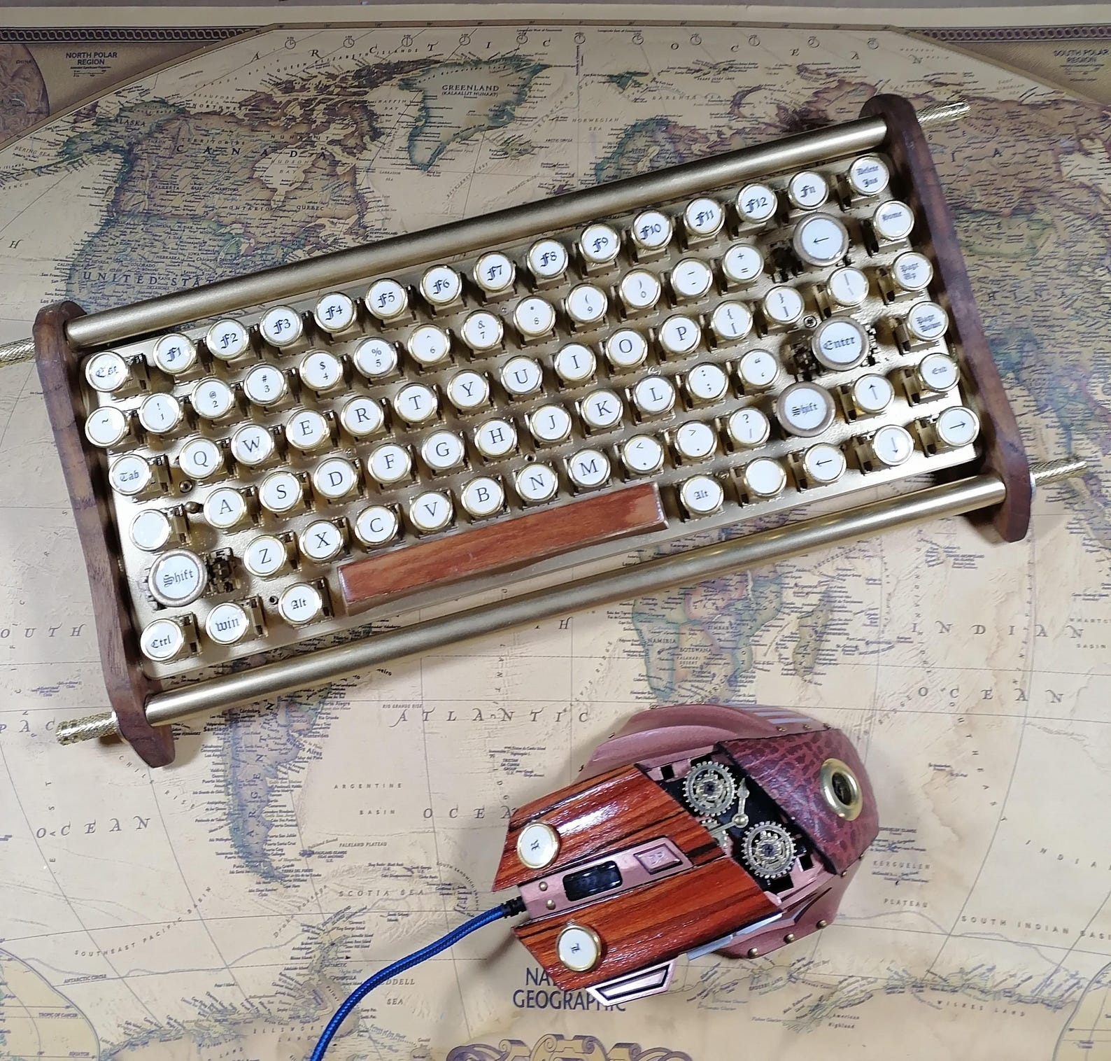 Mini Wired Steampunk, Retro Keyboard and Mouse - Etsy
