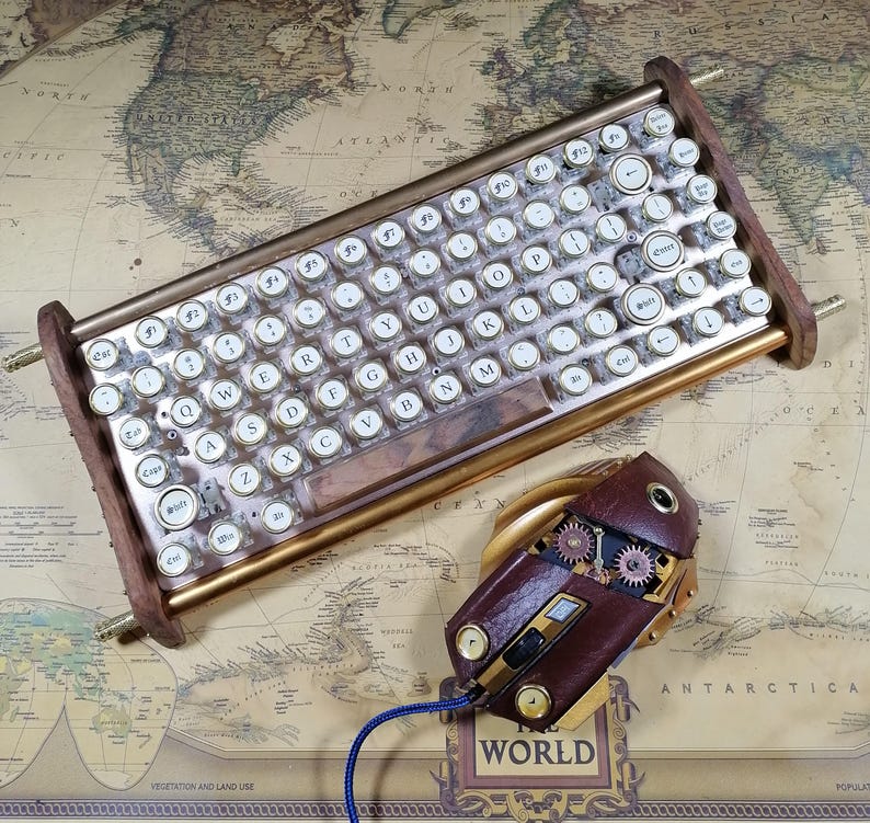 The Mini Mechanical Steampunk Keyboard and Mouse - Etsy