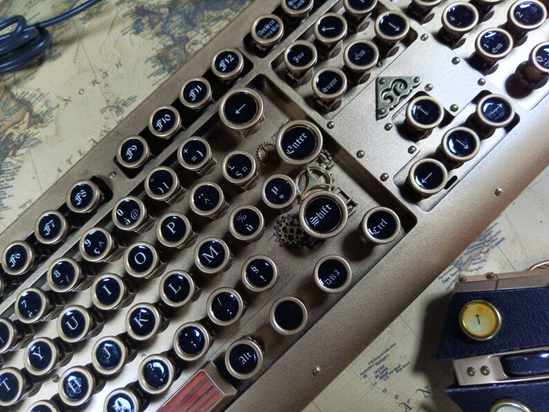 Steampunk Keyboard. the Mech Gold, Ideal for Desktop, Pc, Laptop or Mac ...
