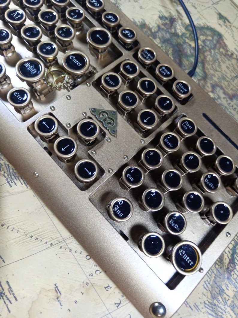 Steampunk Keyboard. the Mech Gold, Ideal for Desktop, Pc, Laptop or Mac ...