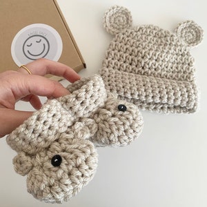 Baby Bear Gift Set, New Baby Gift Set, Crochet Baby Gift, Unisex Baby ...