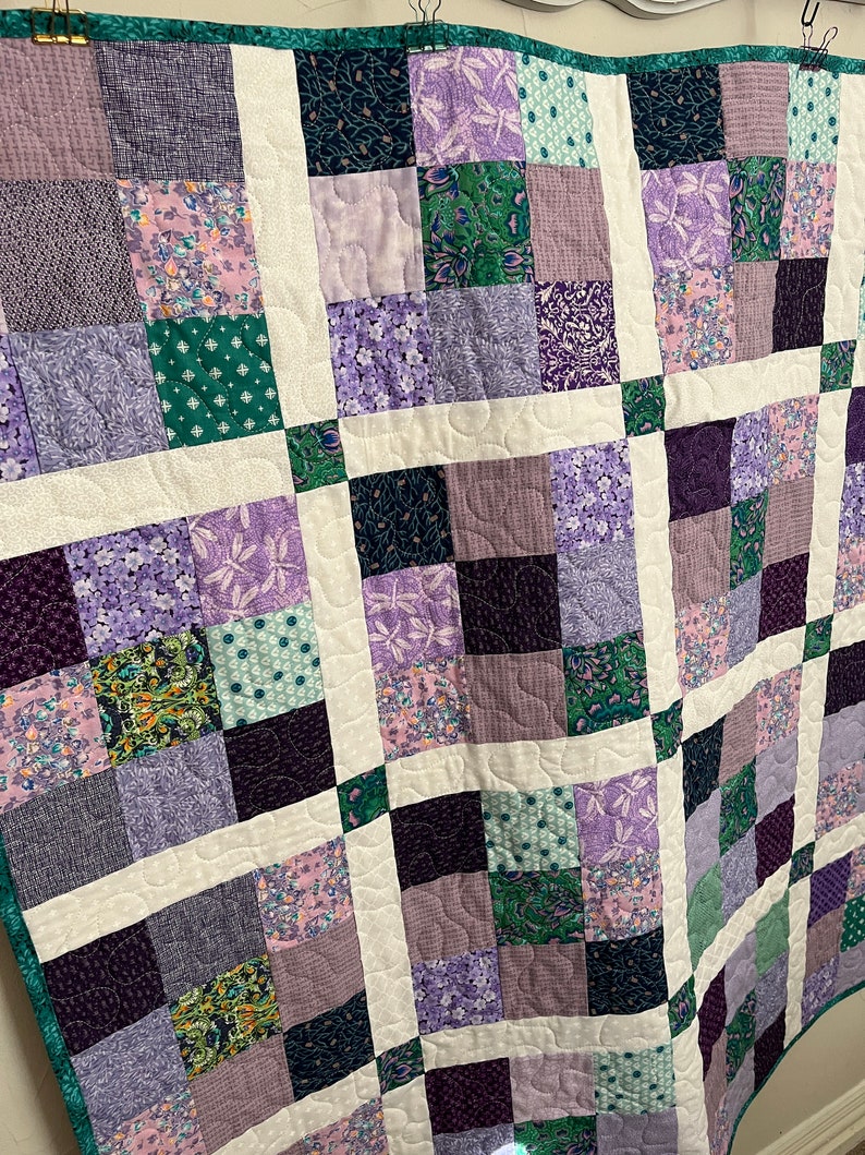 Purple Patchwork Farmhouse Youth Kids Homemade Lap Quilt 48x48 - Etsy