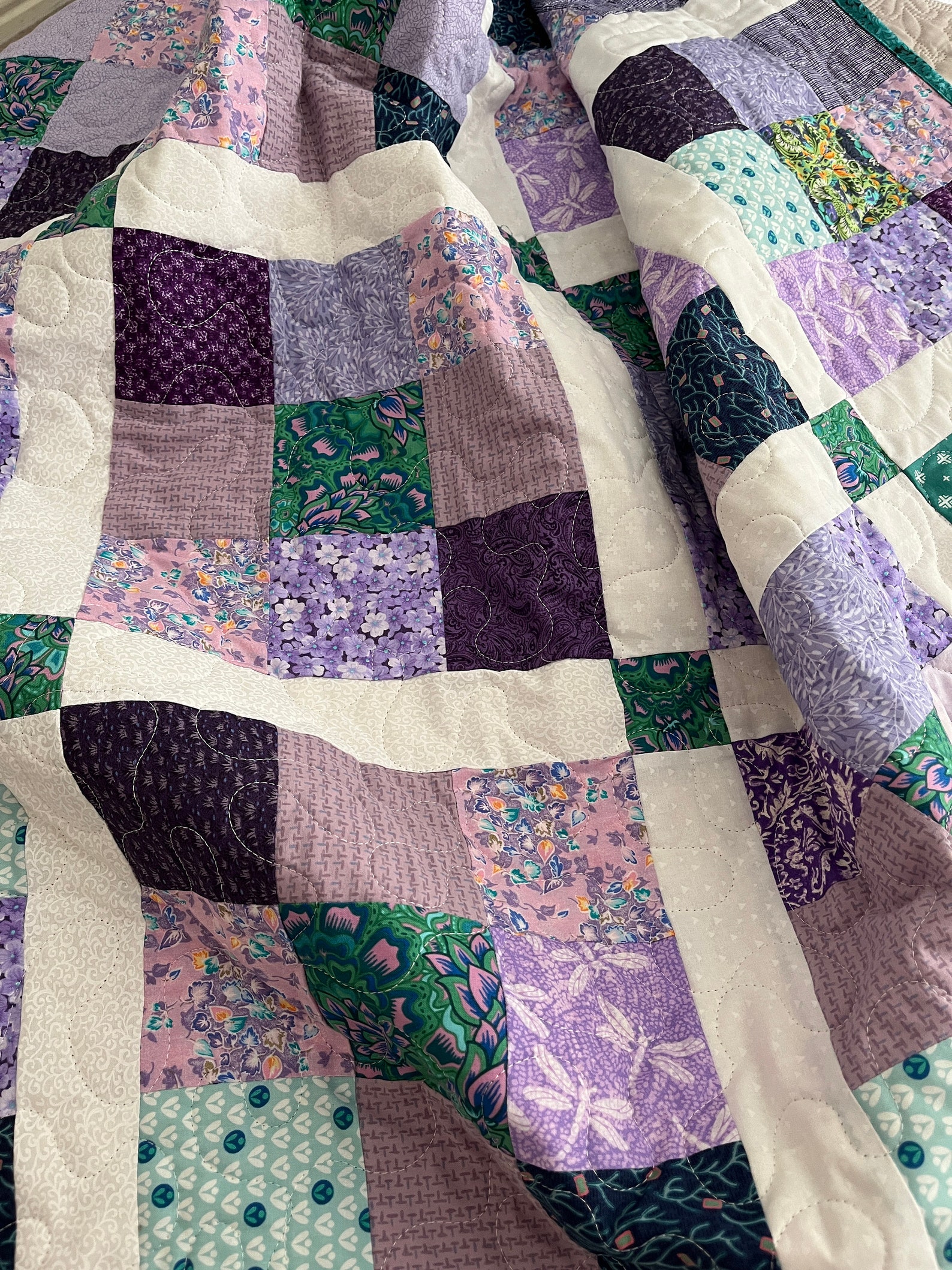 Purple Patchwork Farmhouse Youth Kids Homemade Lap Quilt 48x48 - Etsy