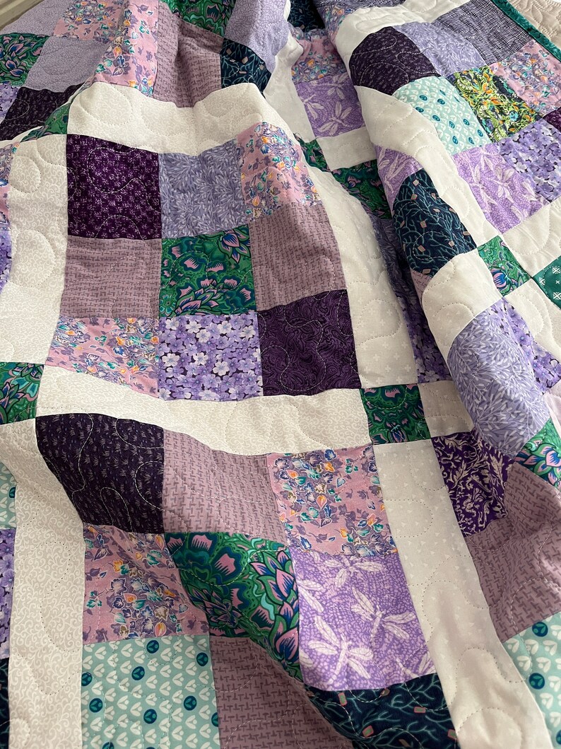 Purple Patchwork Farmhouse Youth Kids Homemade Lap Quilt 48x48 - Etsy