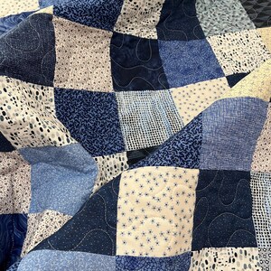 40 X 48 Blue Patchwork Crib Quilt Throw Handmade - Etsy