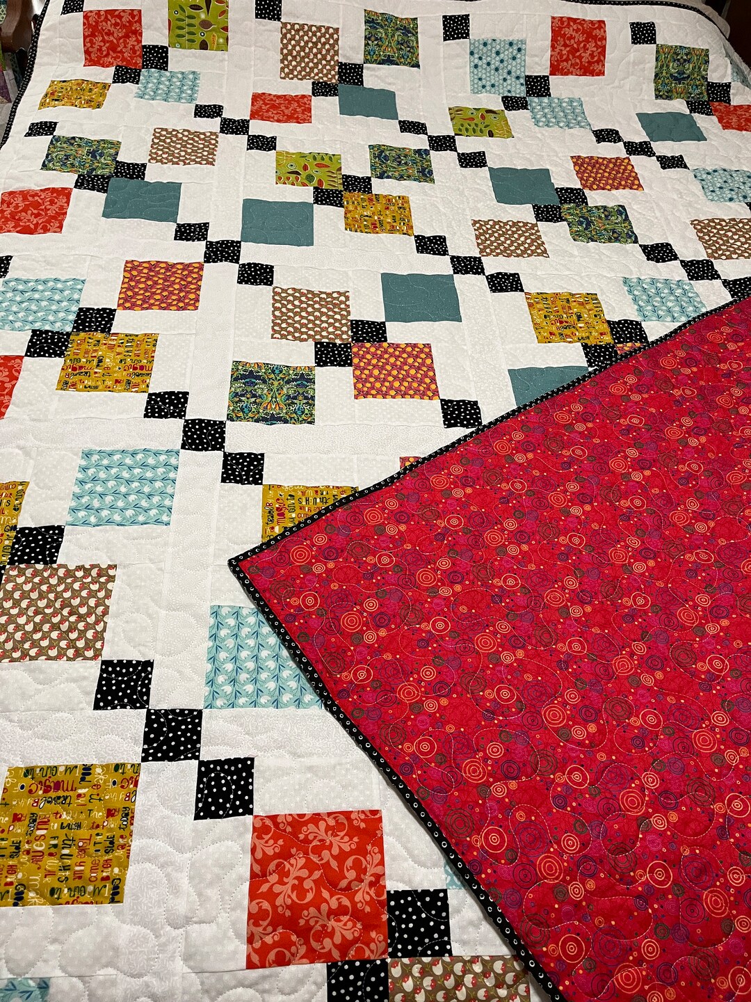 Farmhouse Large Throw Full Size Homemade Shabby Chic Quilt Throw - Etsy