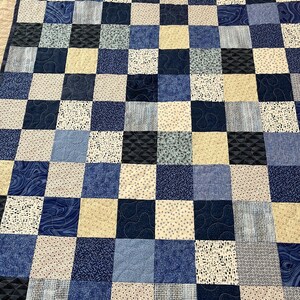 40 X 48 Blue Patchwork Crib Quilt Throw Handmade - Etsy