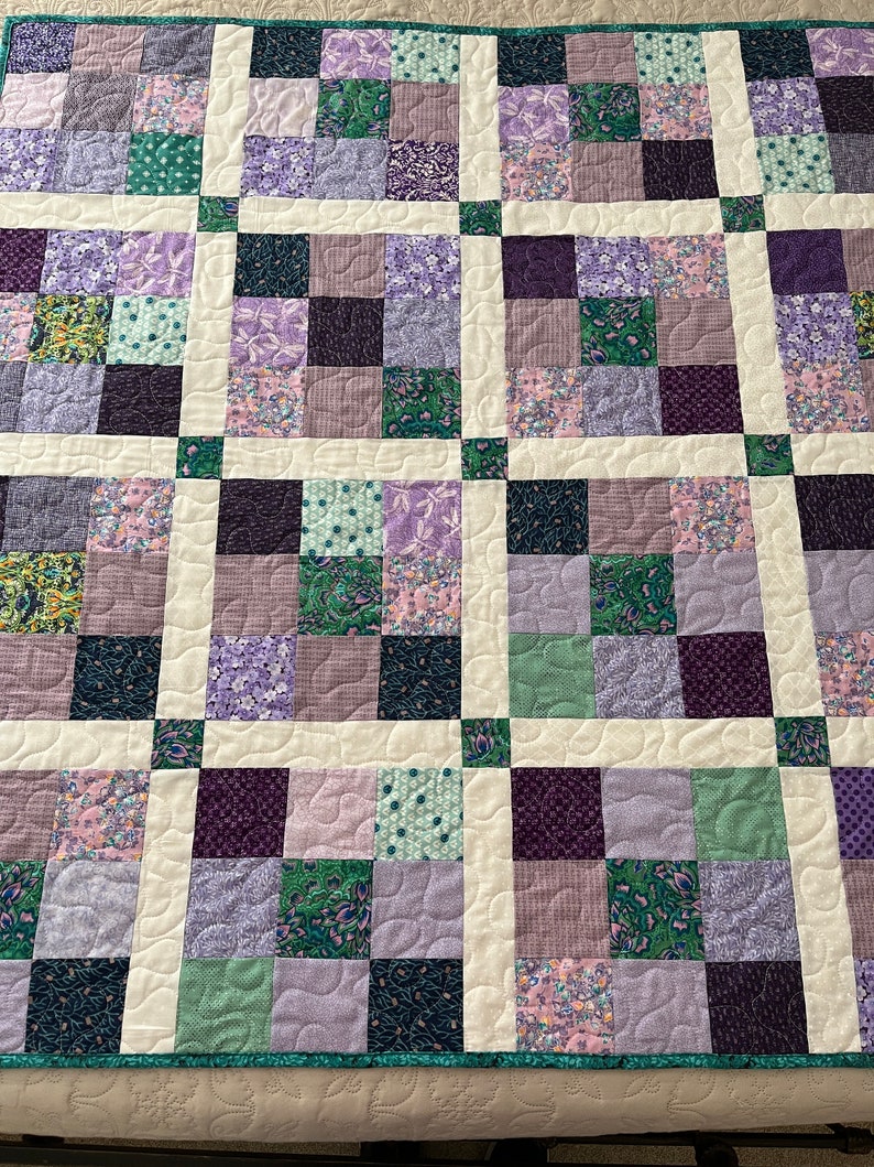 Purple Patchwork Farmhouse Youth Kids Homemade Lap Quilt 48x48 - Etsy
