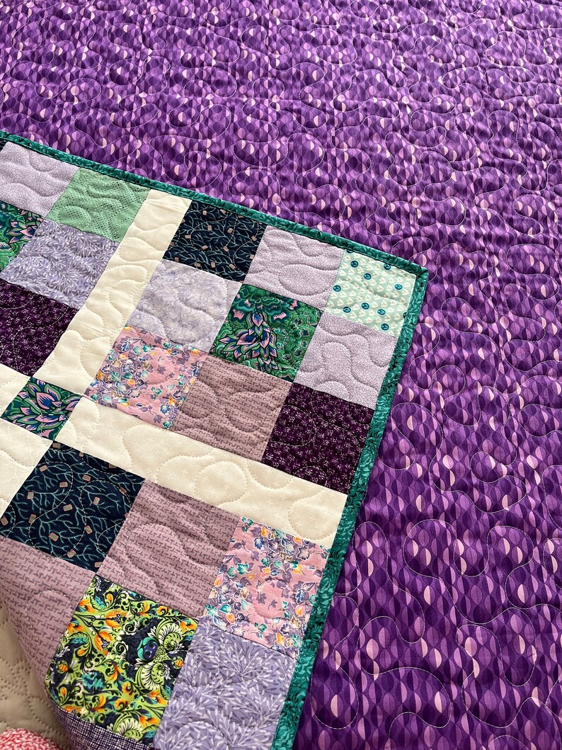 Purple Patchwork Farmhouse Youth Kids Homemade Lap Quilt 48x48 - Etsy