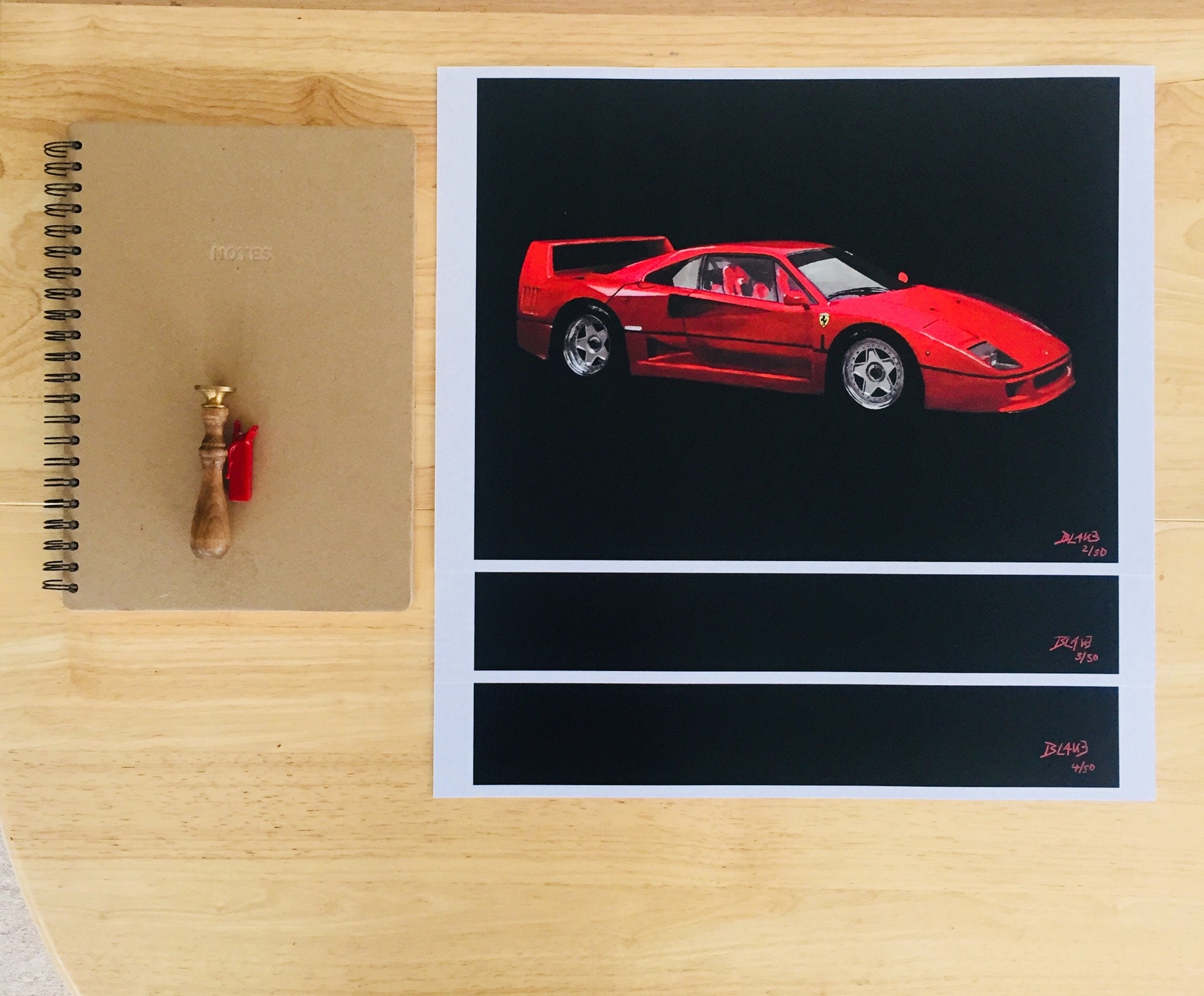 Ferrari F40 signed Print - Etsy UK