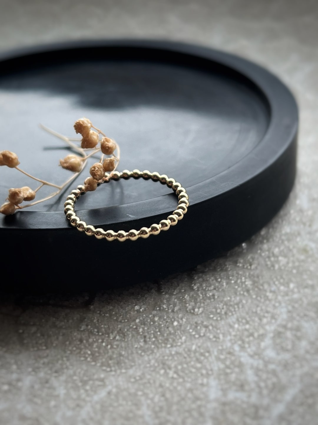 Solid Gold Beaded Ring 18ct Gold Bobble Simple Delicate Band - Etsy