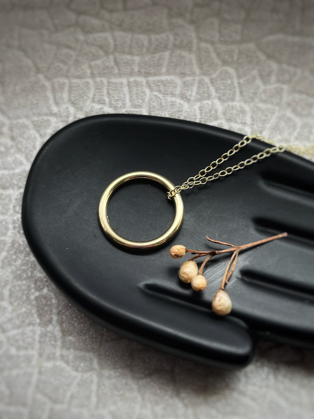 Solid Chunky 9ct Gold Hoop Pendant, a Heavy Handmade Simple Gold Circle ...