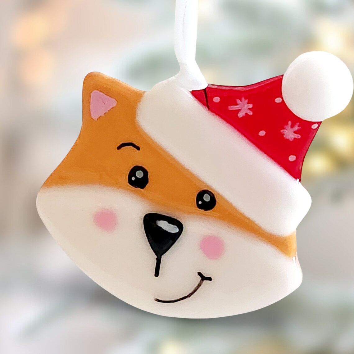 Christmas Ornament, Fox, Gift, Christmas Decoration, Fused Glass ...
