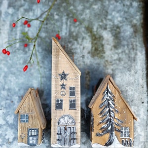 Christmas House Decor Handpainted Handmade Rustic German Vintage Shabby ...