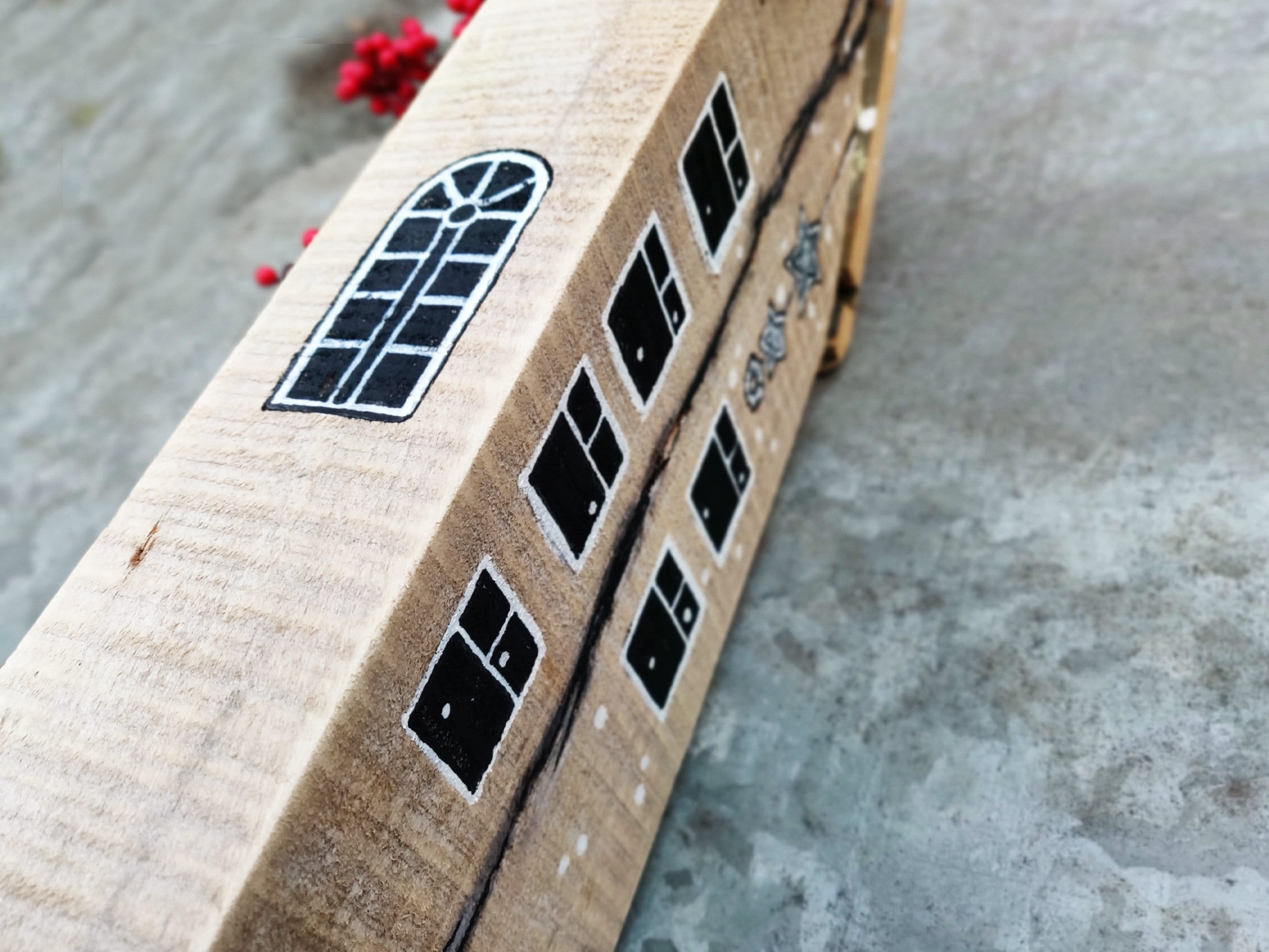 Christmas House Decor Handpainted Handmade Rustic German Vintage Shabby ...