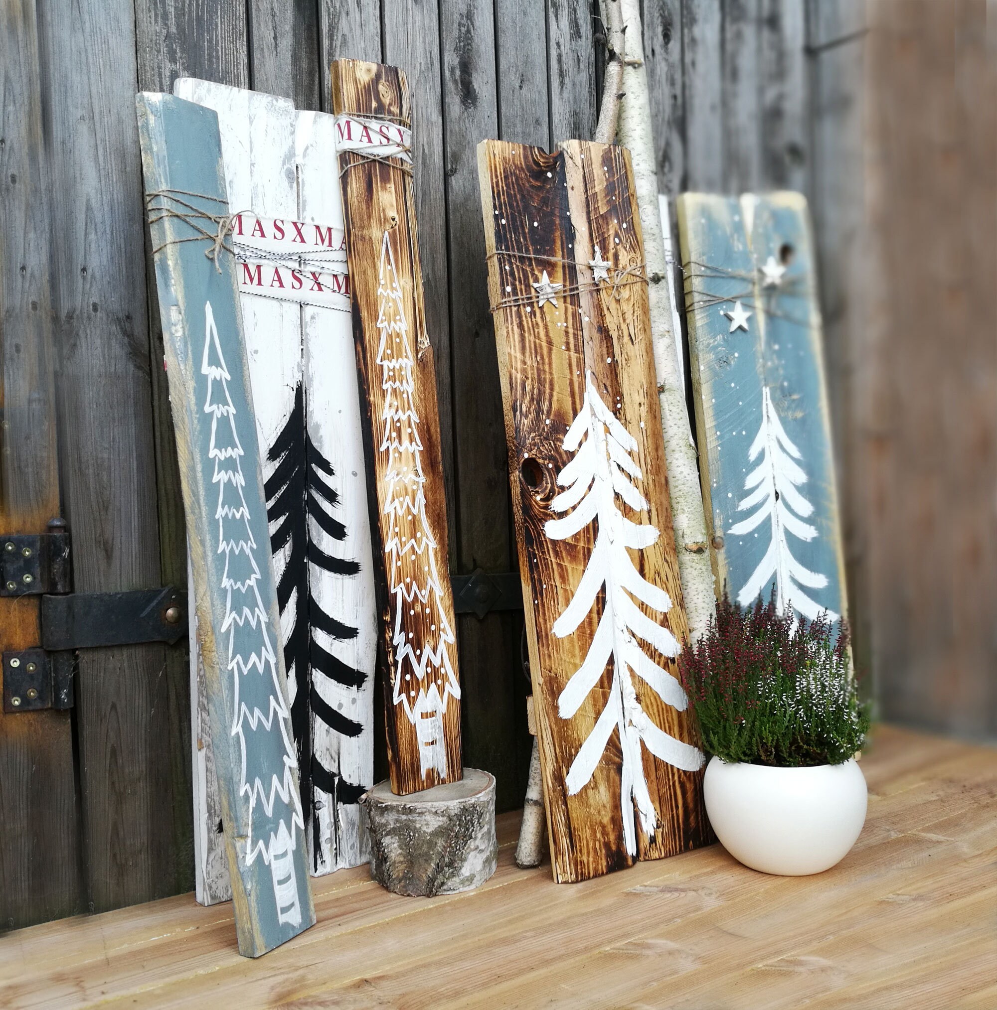 Christmas Signs Fir Forest Tree Pine Wooden Decorations Christmas Decor ...