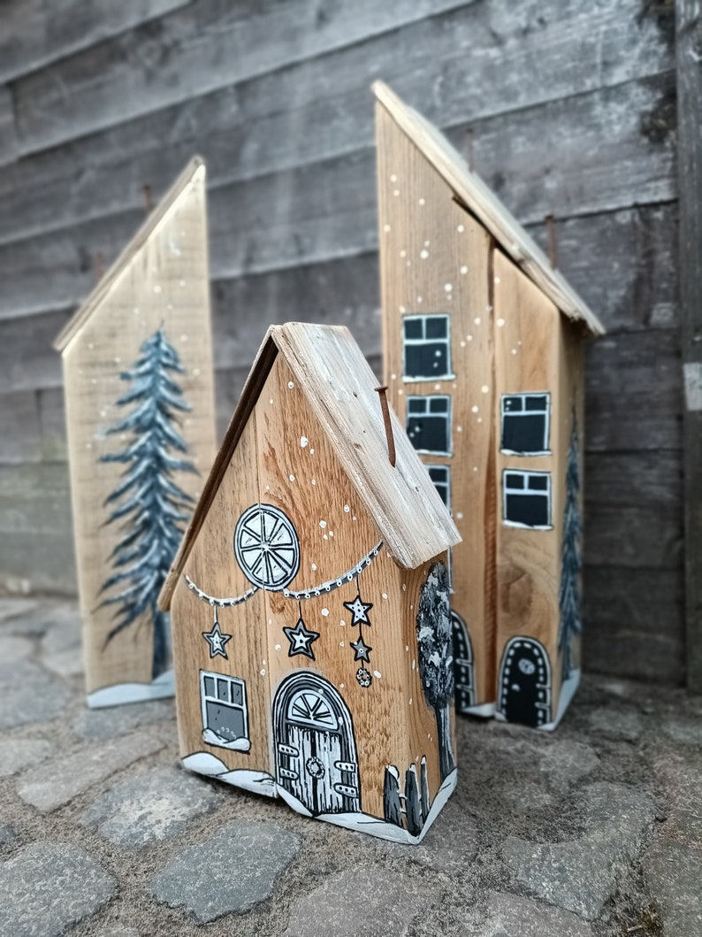 Christmas House Decor Handpainted Handmade Rustic German - Etsy