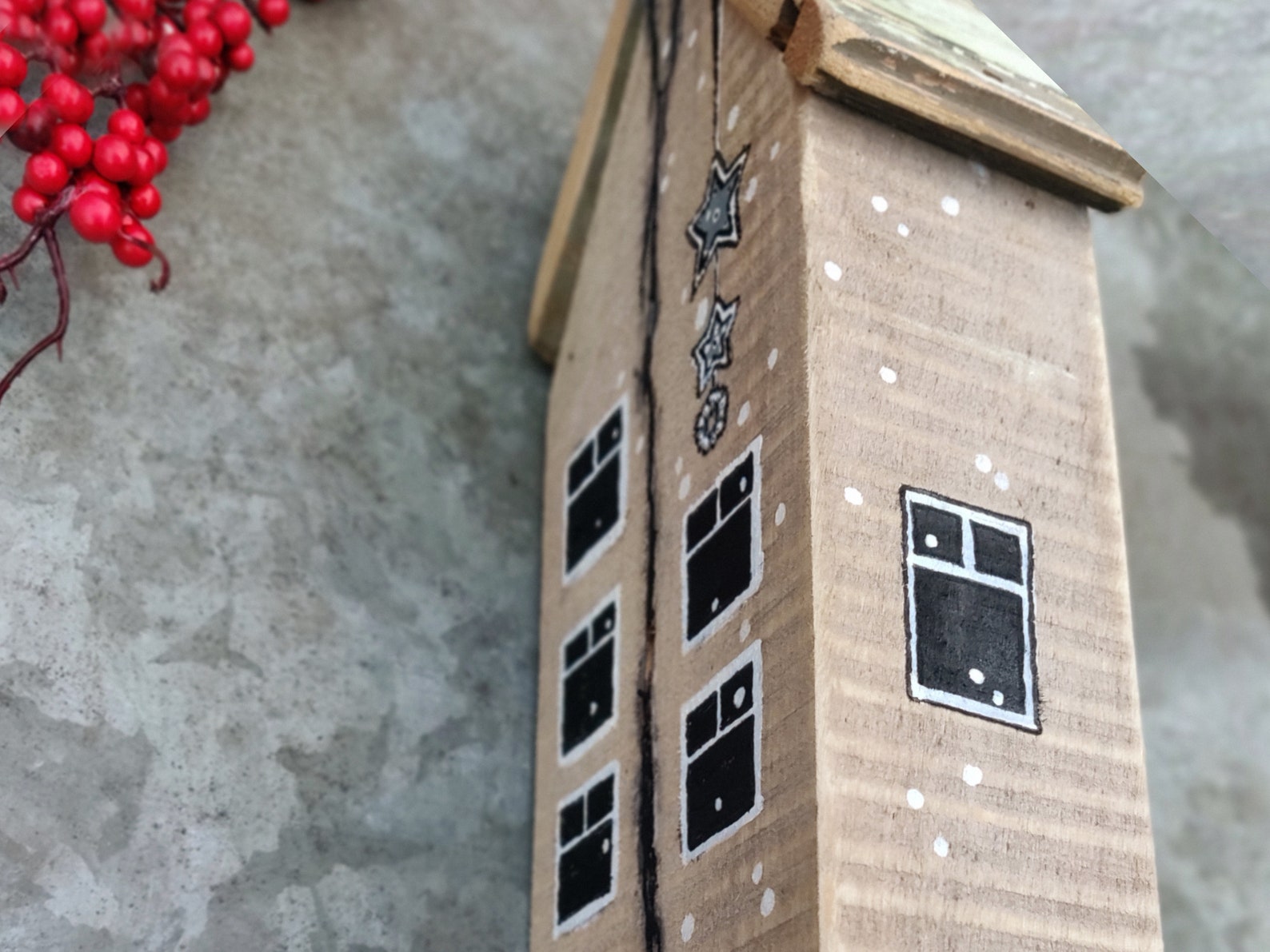 Christmas House Decor Handpainted Handmade Rustic German - Etsy