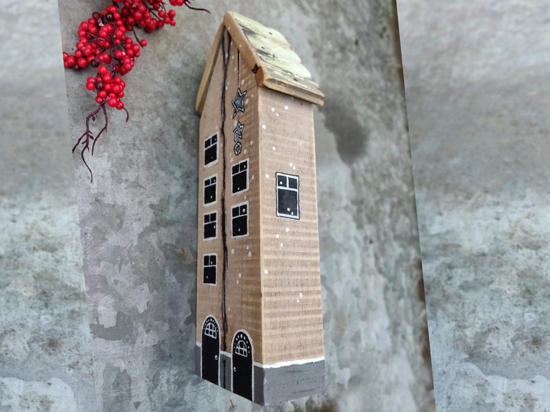 Christmas House Decor Handpainted Handmade Rustic German Vintage Shabby ...