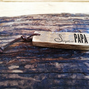 Dad Papa Superdad Daddy Gift Keychain Key Chain Daughter Son PAPA Bear ...