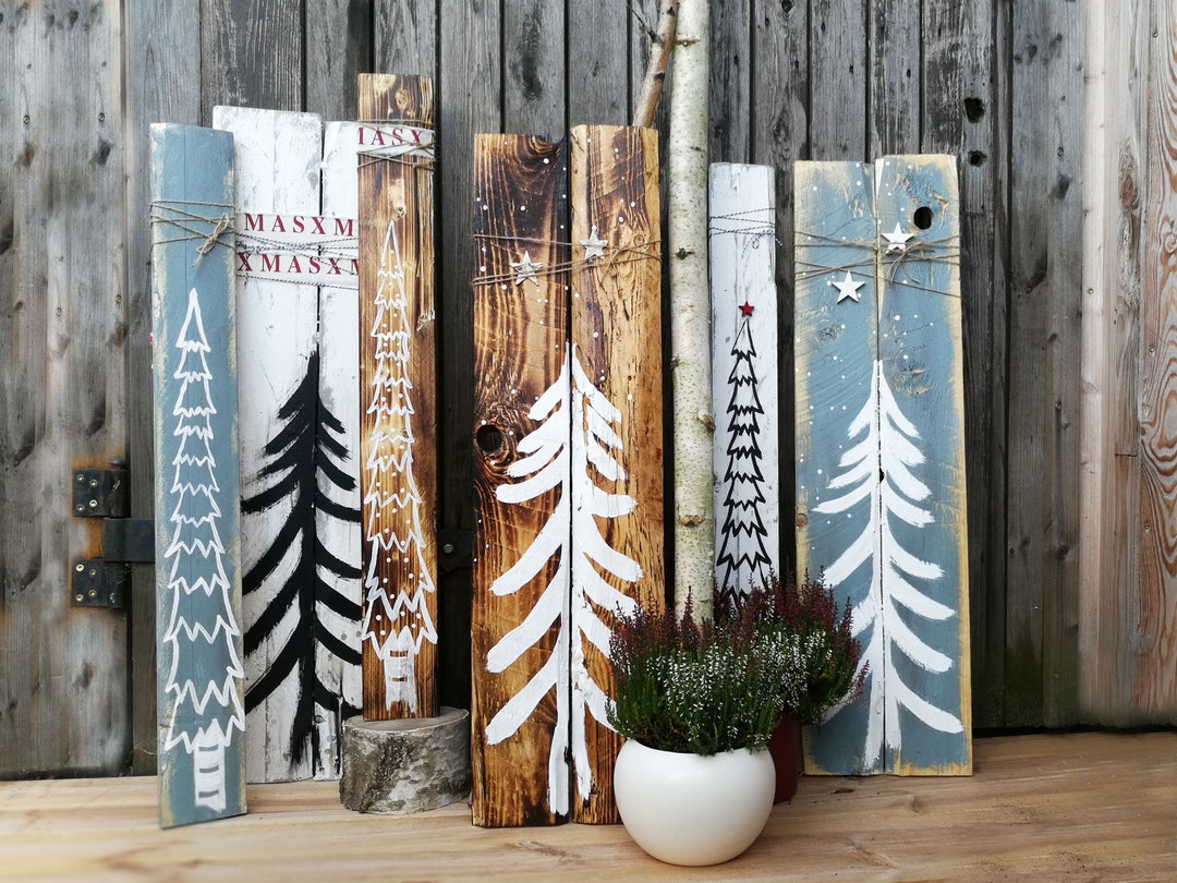 Christmas Signs Fir Forest Tree Pine Wooden Decorations Christmas Decor ...