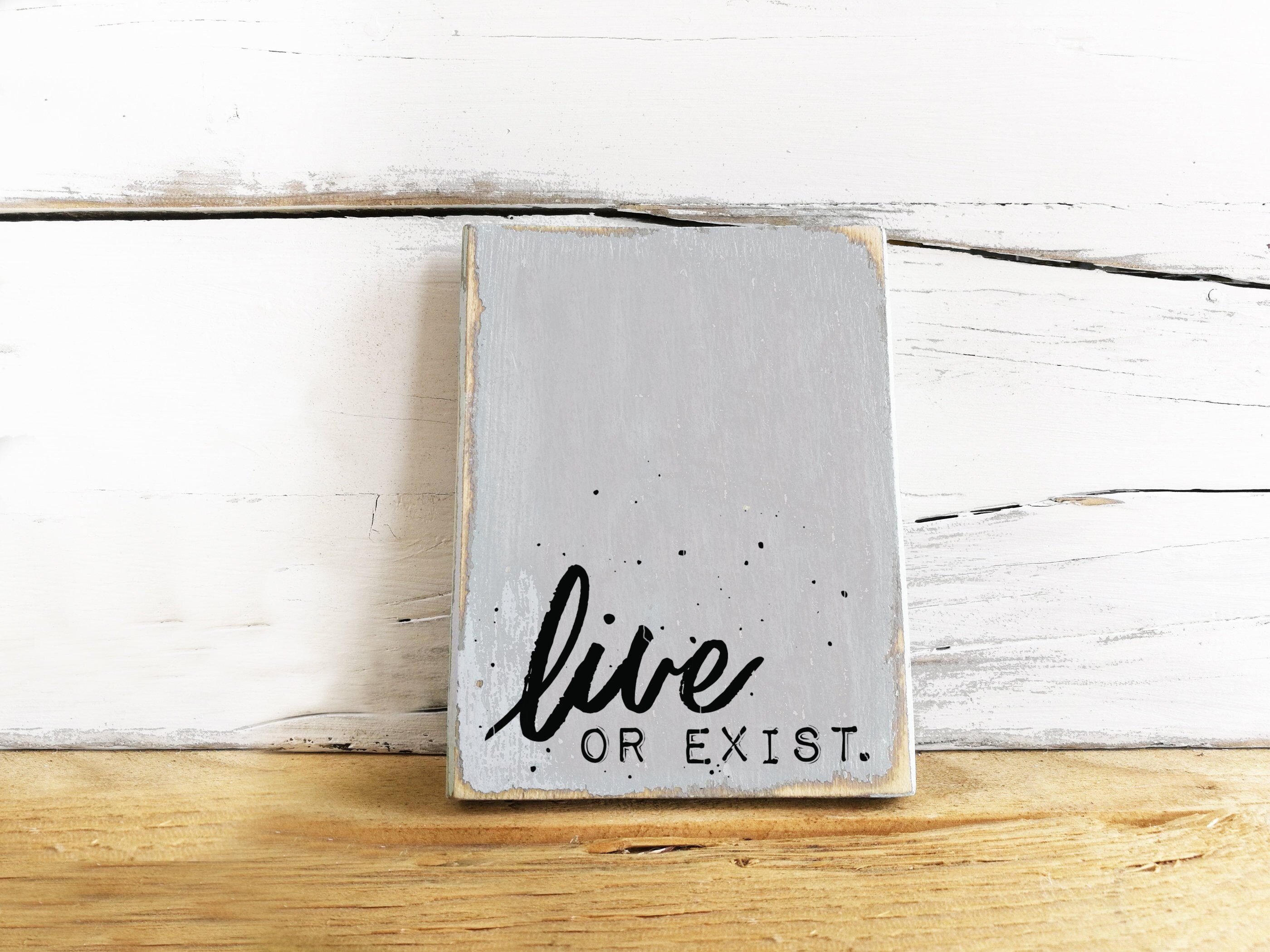 Wooden Sign German Vintage Saying Live or Exist Print Words on - Etsy