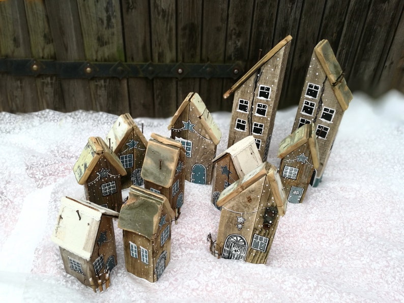 Christmas House Decor Handpainted Handmade Rustic German - Etsy