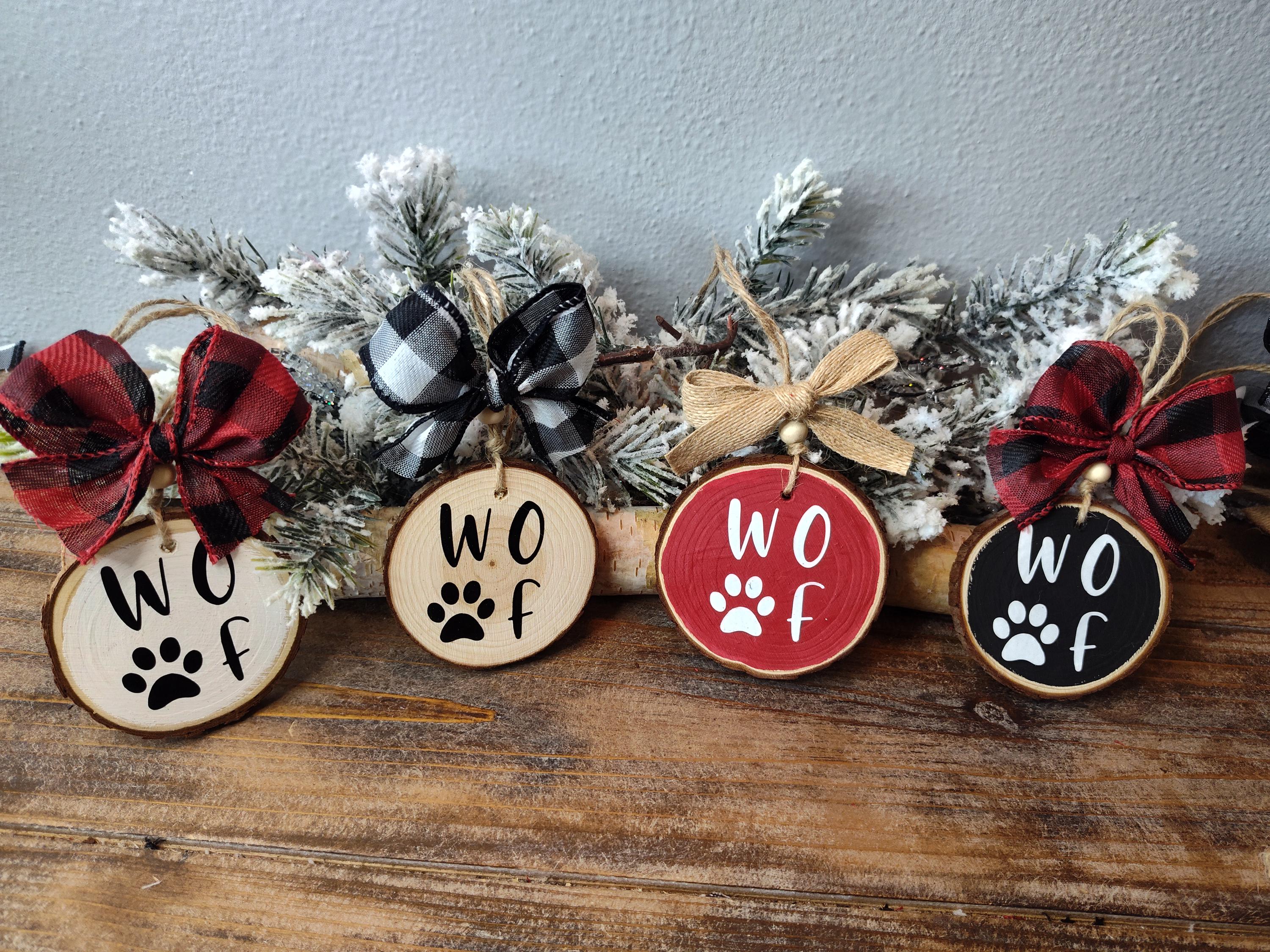 Woof Dog Ornament: Handmade Wood Slice Pet Ornament - Etsy