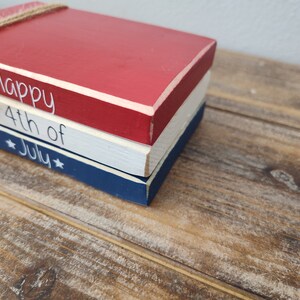 Patriotic Mini Book Stack, Tiered Tray Decor, Happy 4th of July ...