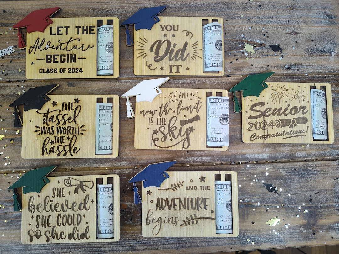 Custom Laser Wood Graduation Money Holder: Keepsake Gift - Etsy