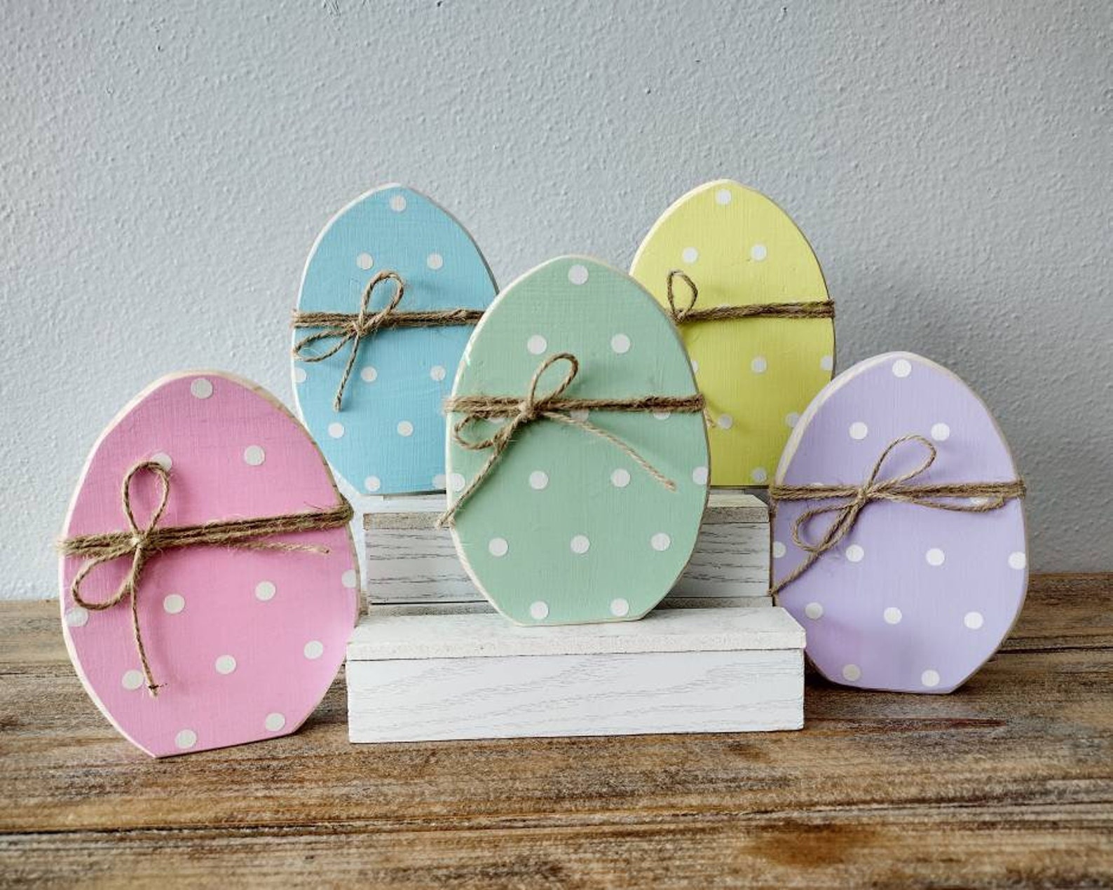 Wood Easter Egg Rustic Easter Decor Chunky Wood Eggs Tiered - Etsy