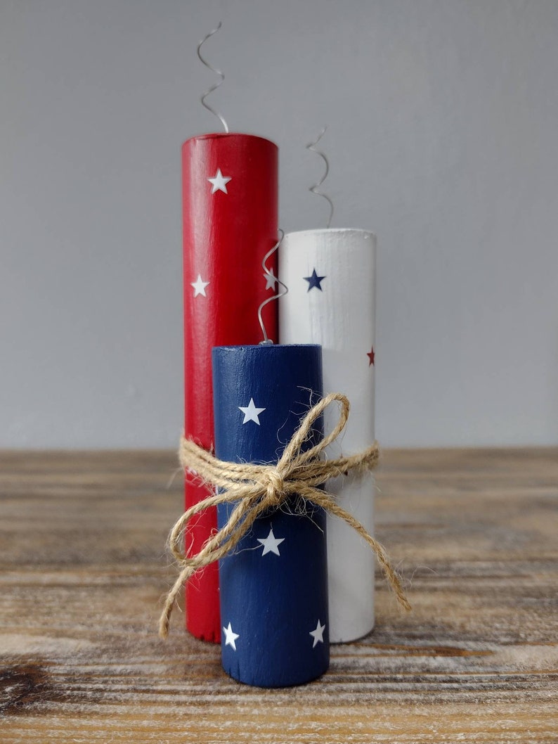 Wooden Firecracker Bundle: 4th of July Tiered Tray Decor - Etsy