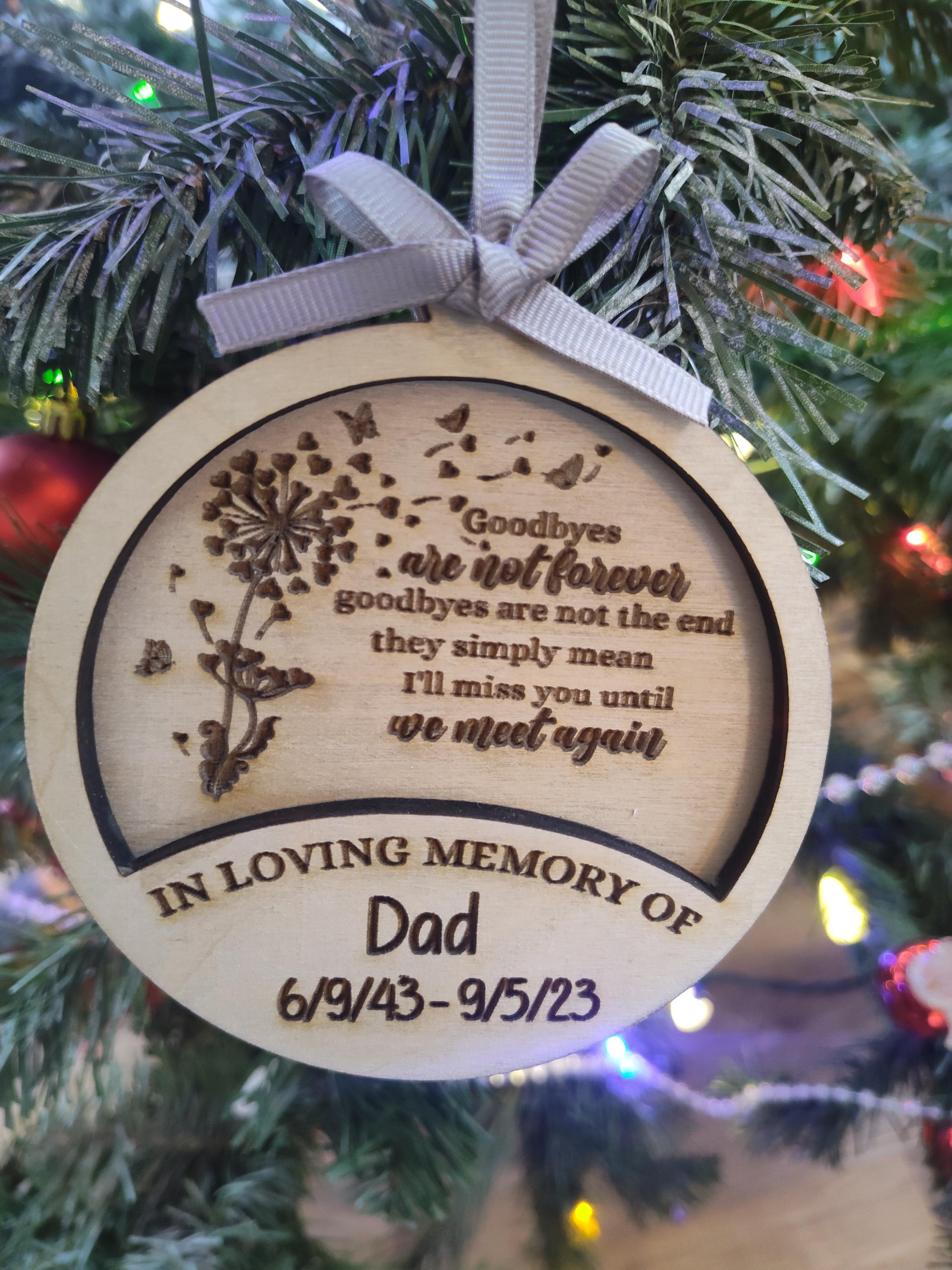 Personalized Memorial Ornament: Laser Engraved Bereavement Gift - Etsy