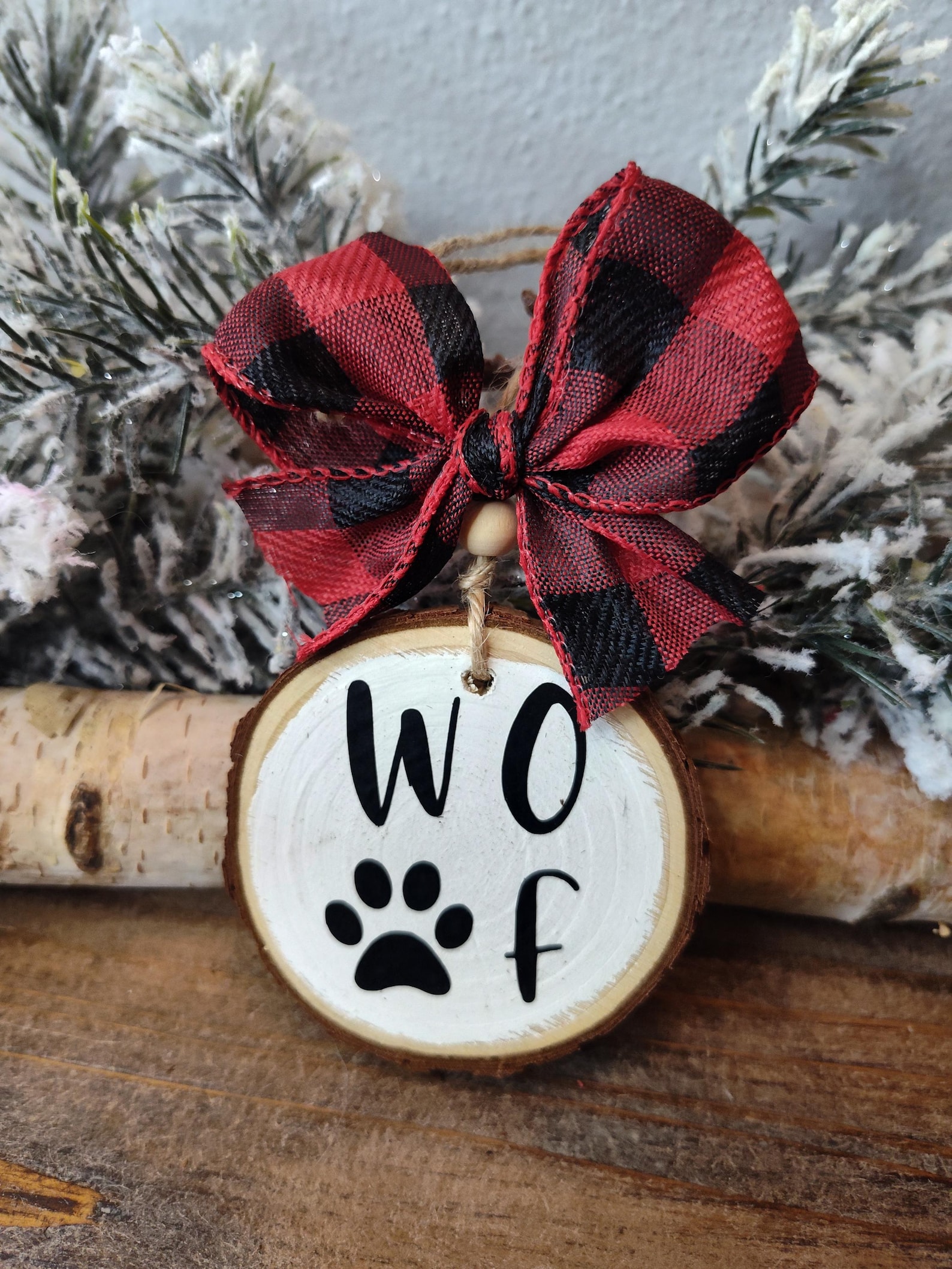 Woof Dog Ornament: Handmade Wood Slice Pet Ornament - Etsy