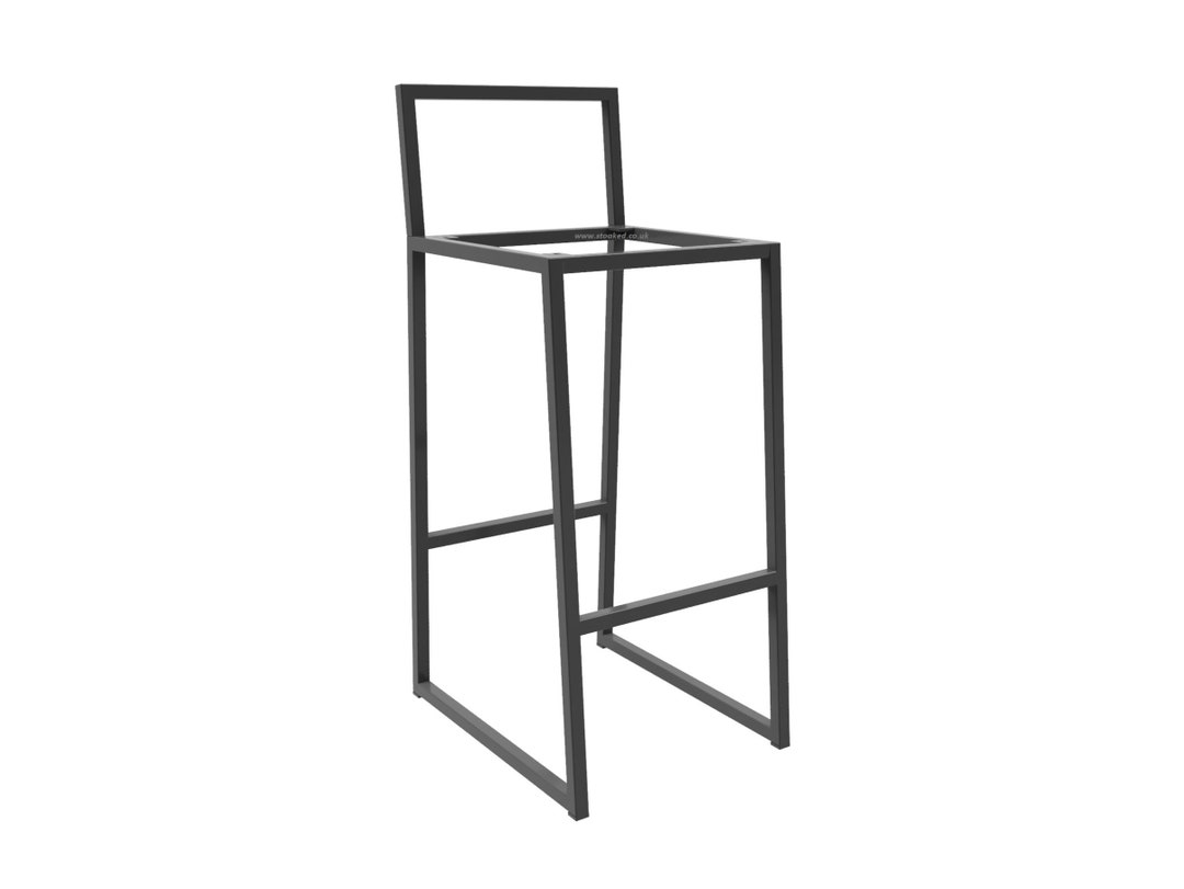 Trapezium shaped leg steel breakfast bar stool frame, industrial powder ...