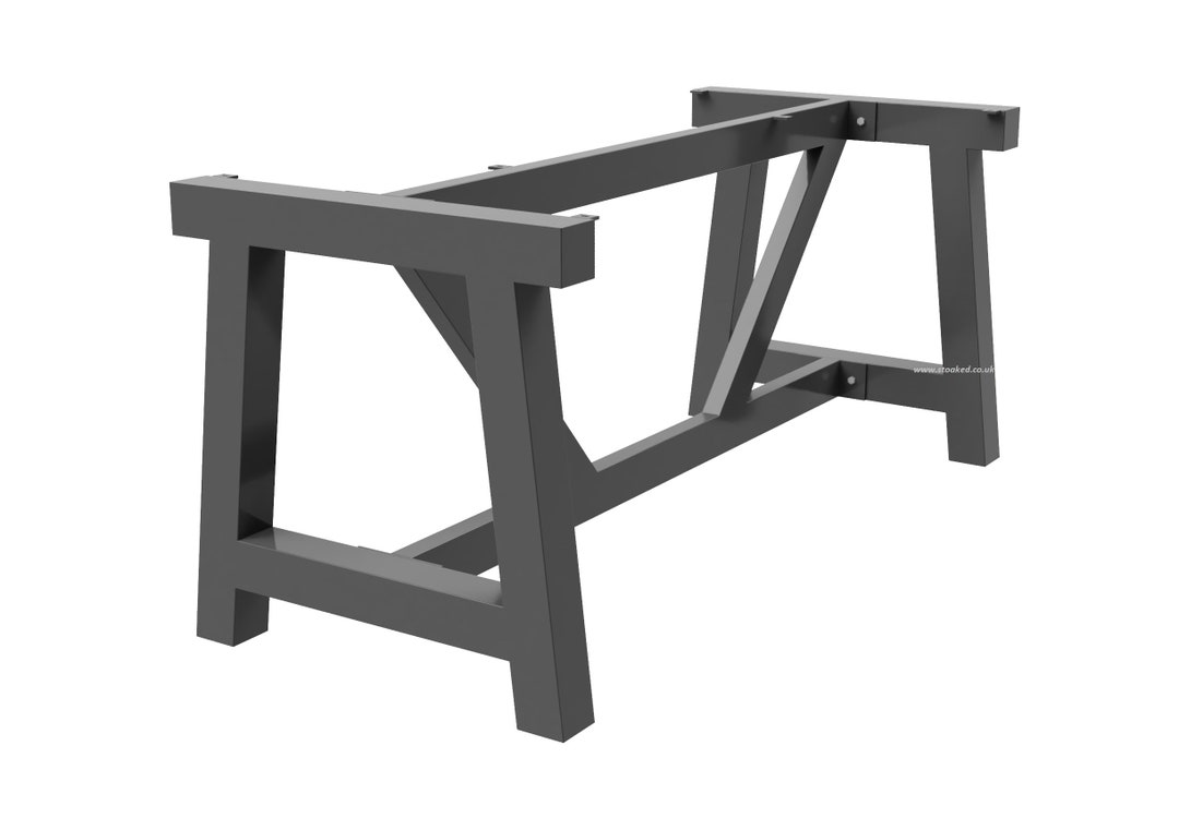 Farmhouse Steel Dining Table Legs With Middle Frame and Top Support ...