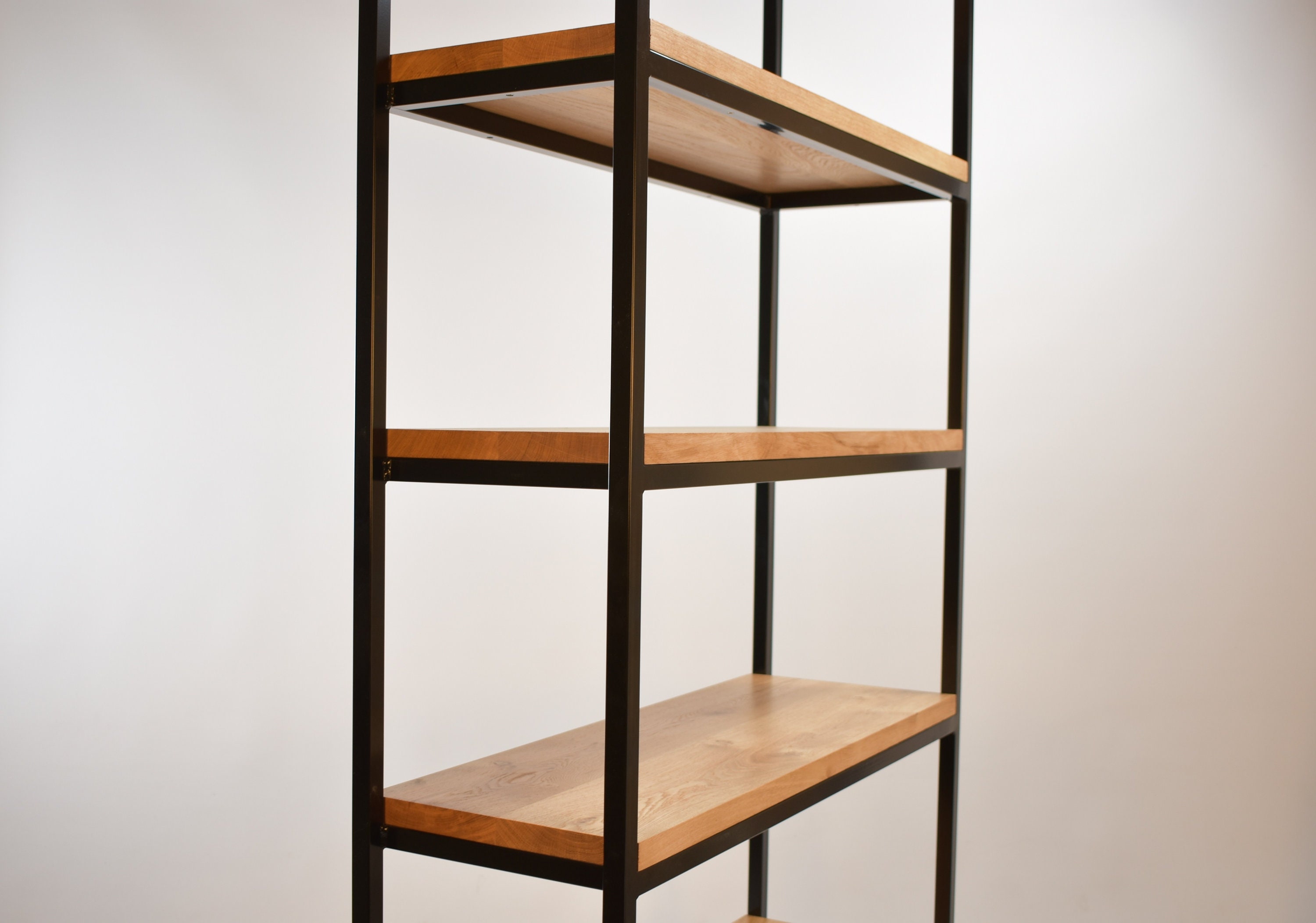 Steel and Oak modern industrial shelving unit storage shelves | Etsy