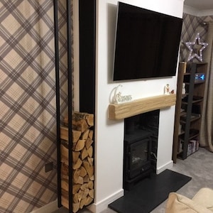 Wall Mounted Industrial Firewood Log Store, Black Steel - Etsy