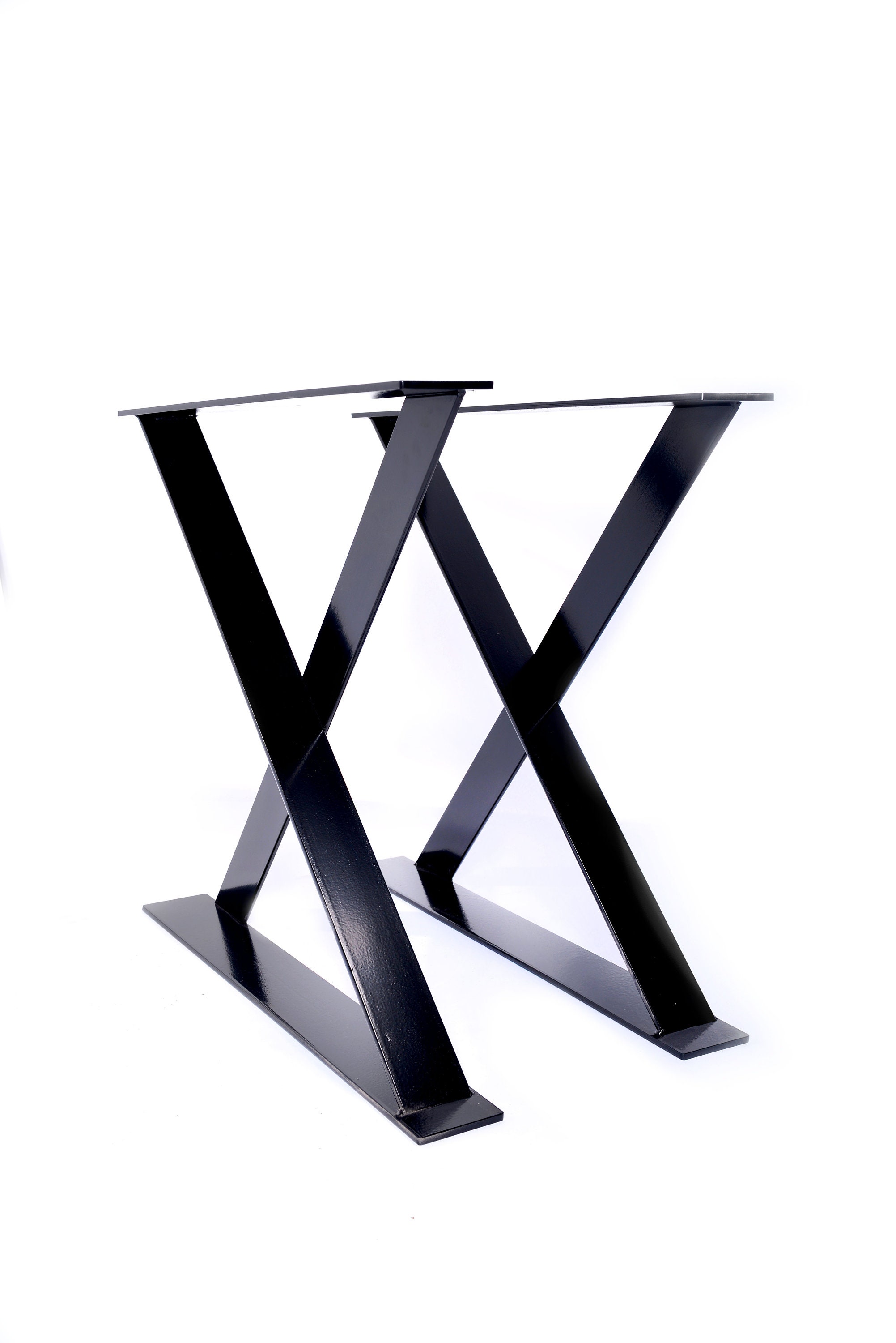 Pair of Dartmouth X shaped flat bar metal steel dining / | Etsy