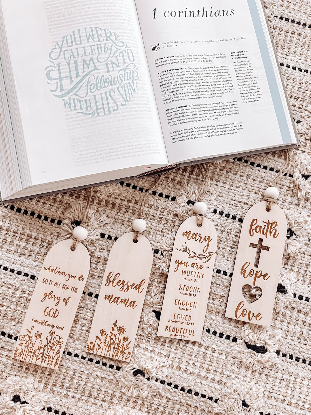 Engraved Wooden Christian Bible Bookmark - Etsy