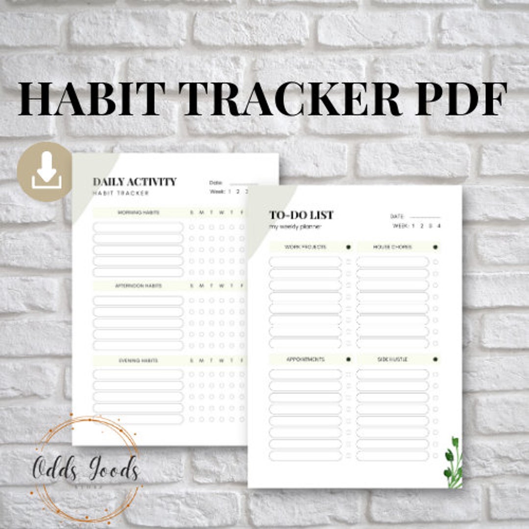 Digital Habit Tracker PDF/ 2 Habit Tracker Digital/ 2022-2023-2024 Goal ...