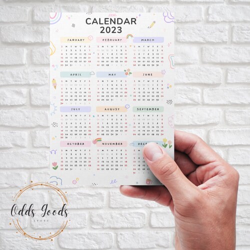 2023 Calendar One Page Printable PDF/ Instant Digital Download ...