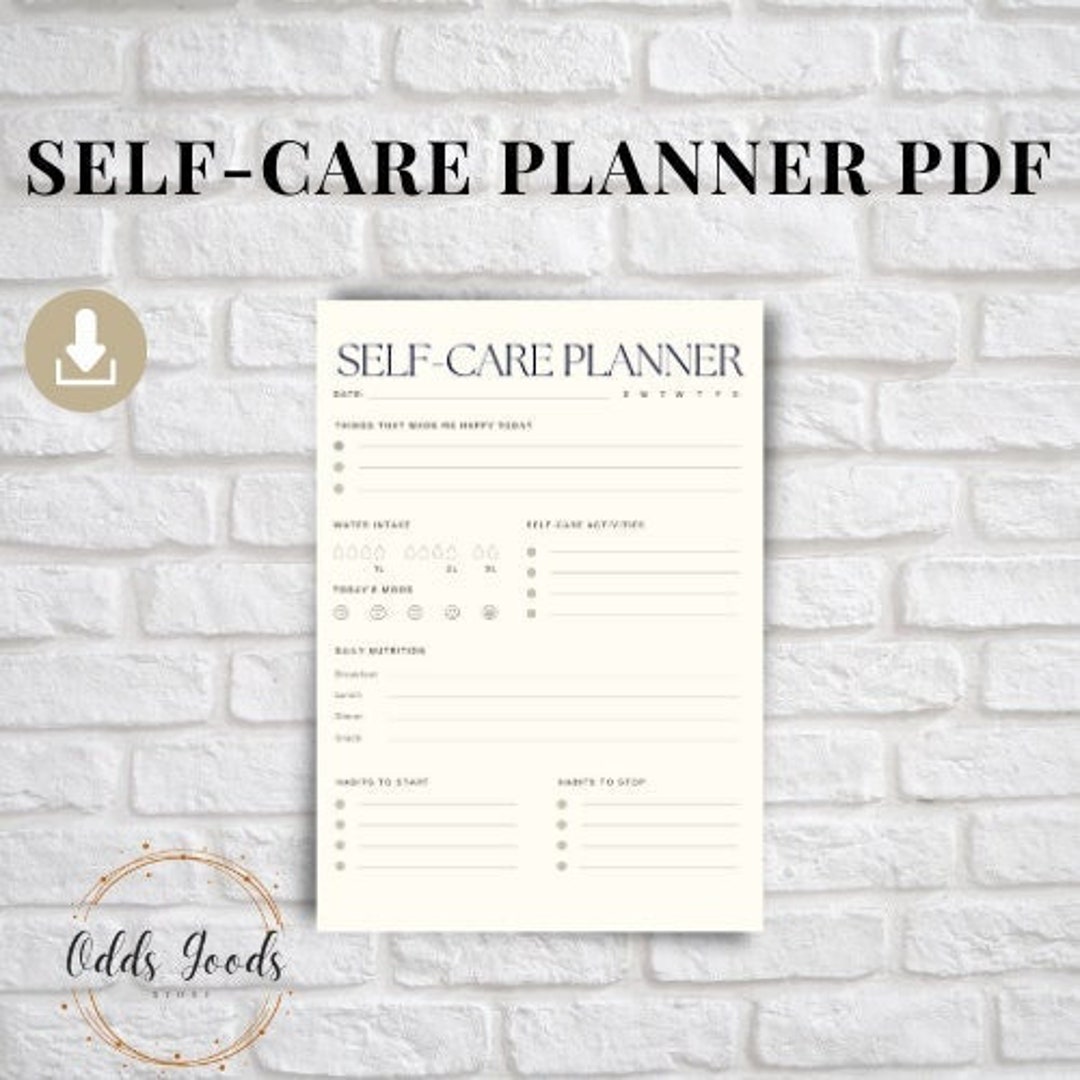 Self Care Planner PDF/ Self Care Journal/ Self Care Tracker/ Printable ...