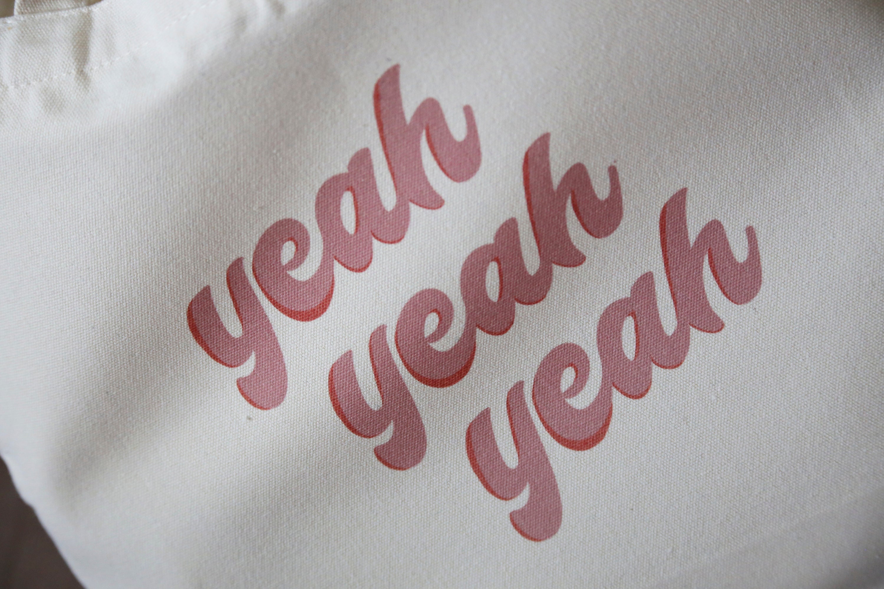 Yeah Yeah Yeah Tote Bag With Zipper, Yeah Yeah Yeah, Reusable Bag ...