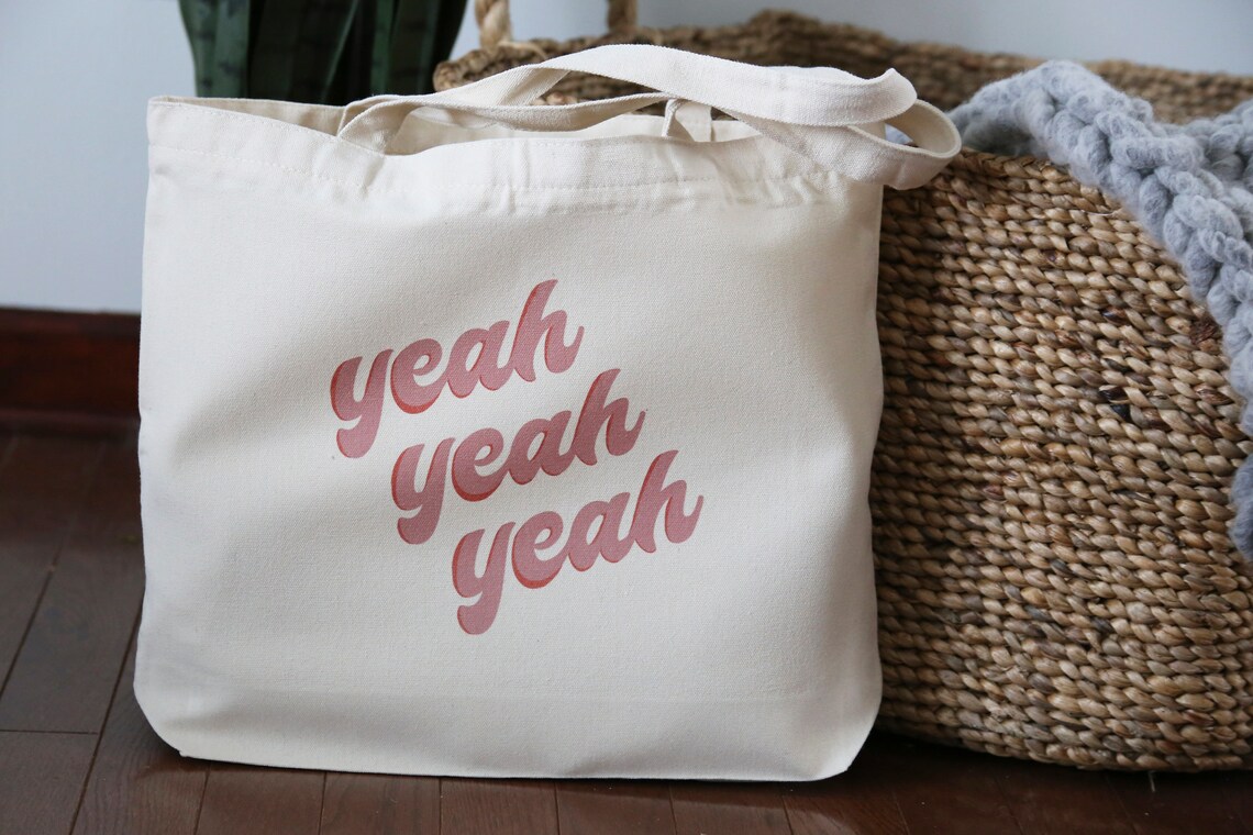 Yeah Yeah Yeah Tote Bag With Zipper Yeah Yeah Yeah Reusable - Etsy