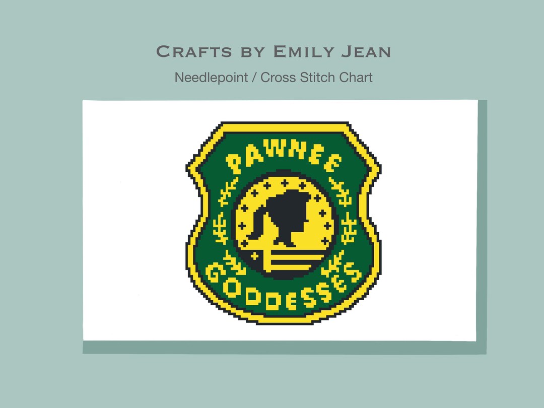 Parks and Recreation, Pawnee Goddesses Sign Needlepoint / Cross Stitch ...