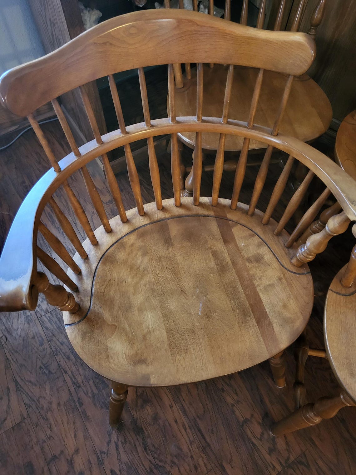 Vintage S Bent & Bros Colonial Wood Chairs Set (6) - Etsy