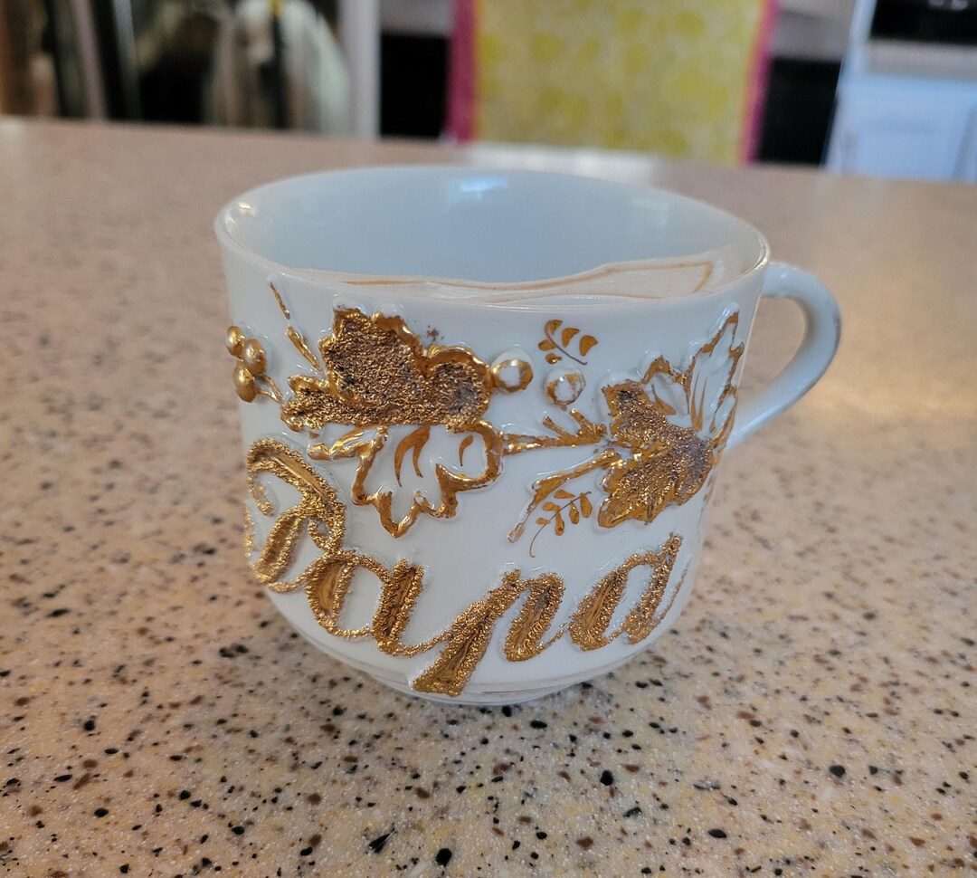 Victorian Antique Gold Leaf Mustache Papa Mug Cup Vtg Germany - Etsy