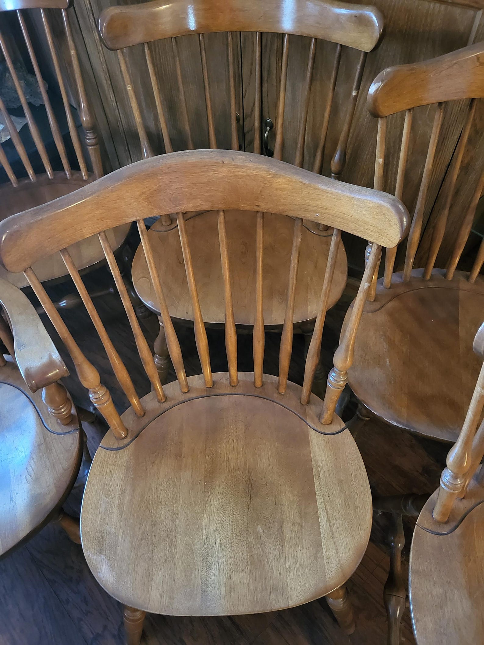 Vintage S Bent & Bros Colonial Wood Chairs Set (6) - Etsy